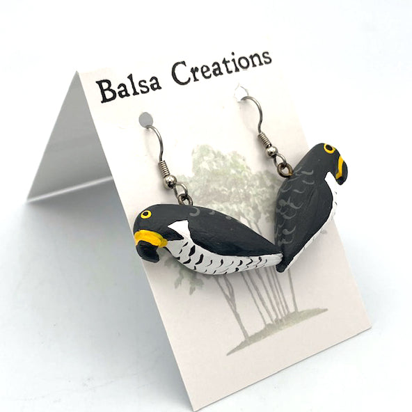 Peregrine Falcon Balsa Earrings – Women of the Cloud Forest